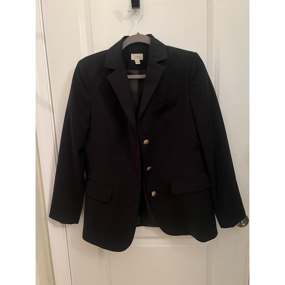 L.L. Bean | Jackets & Coats | Ll Bean Womens Classic Black Blazer Lined Suit Jacket Career 6 ...